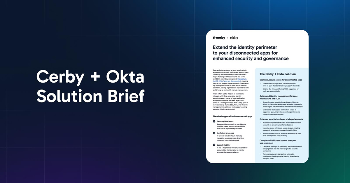 Cerby + Okta Solution Brief | Cerby