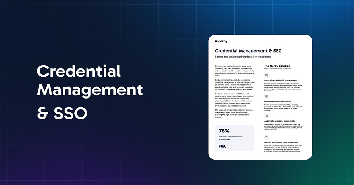 Credential Management & SSO | Cerby