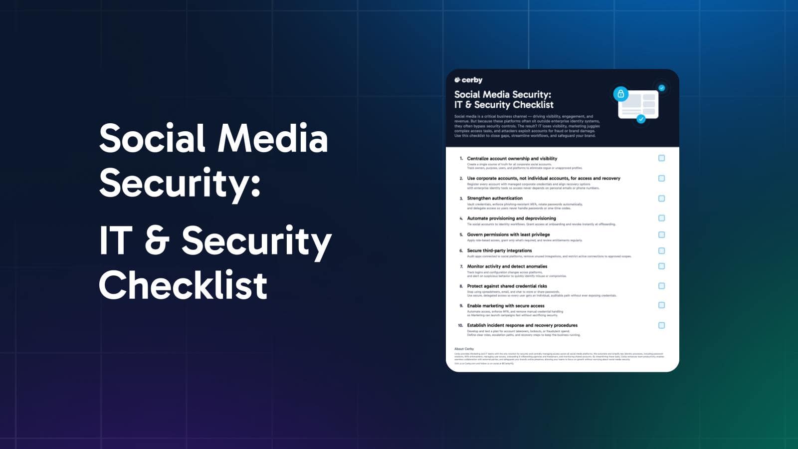 Social Media Security: IT & Security Checklist | Cerby